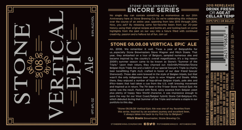 Stone 08.08.08 Vertical Epic Ale Kicks Off Stone 20th Anniversary ...