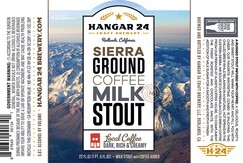 Hangar 24 Sierra Ground Coffee Milk Stout • thefullpint.com